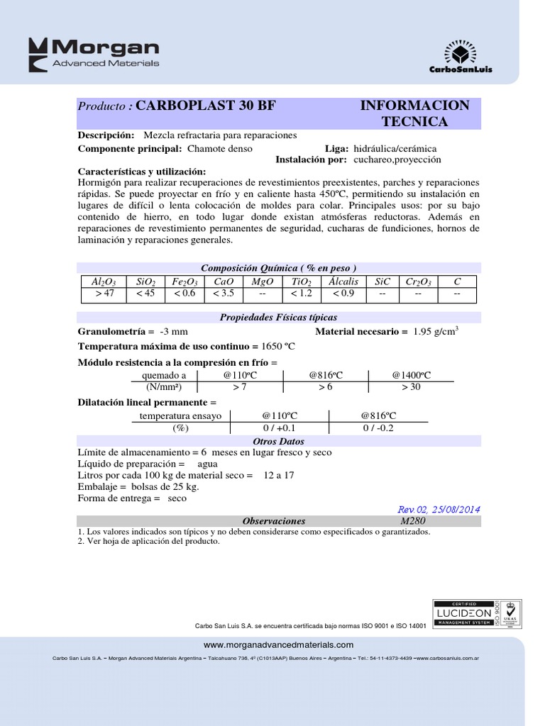 Carboplast 30 BF - M280-02 | PDF | Sector secundario de la economía ...