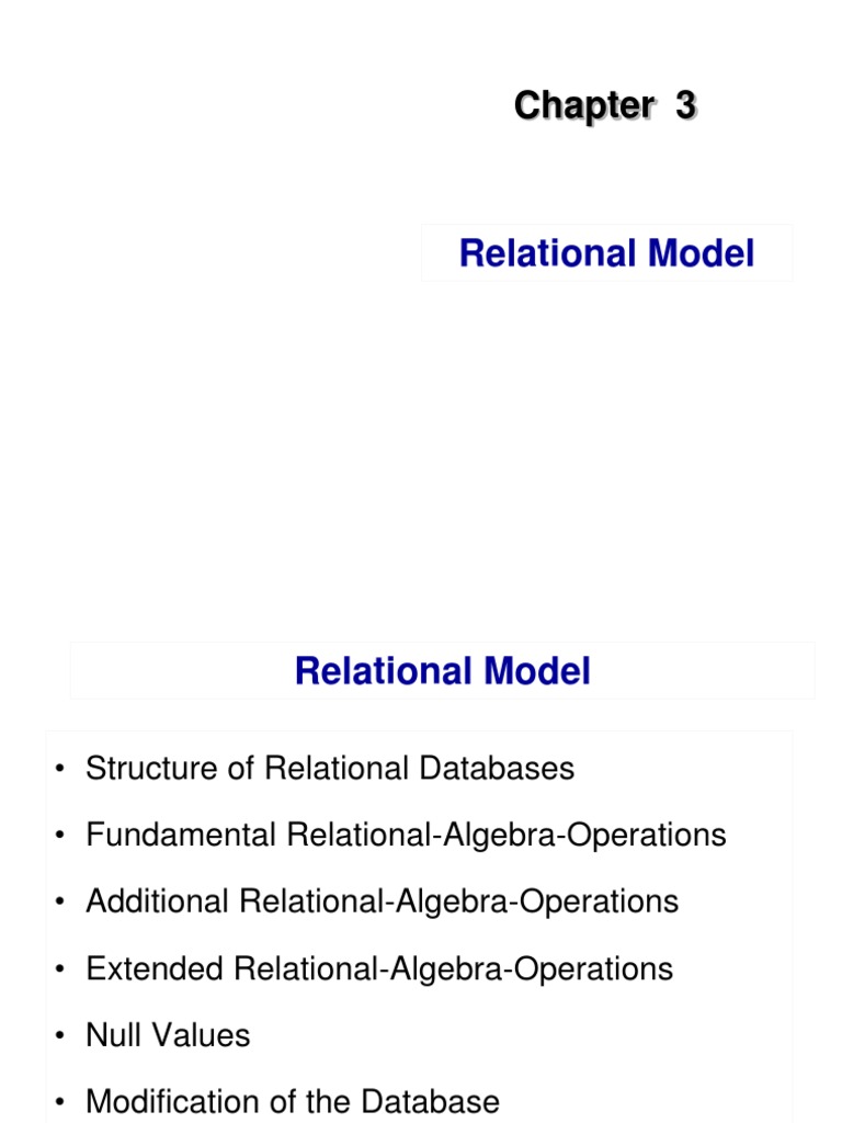 DBMS TM Relational Model Chapter3 (II) | Download Free PDF | Relational Model | Data Management