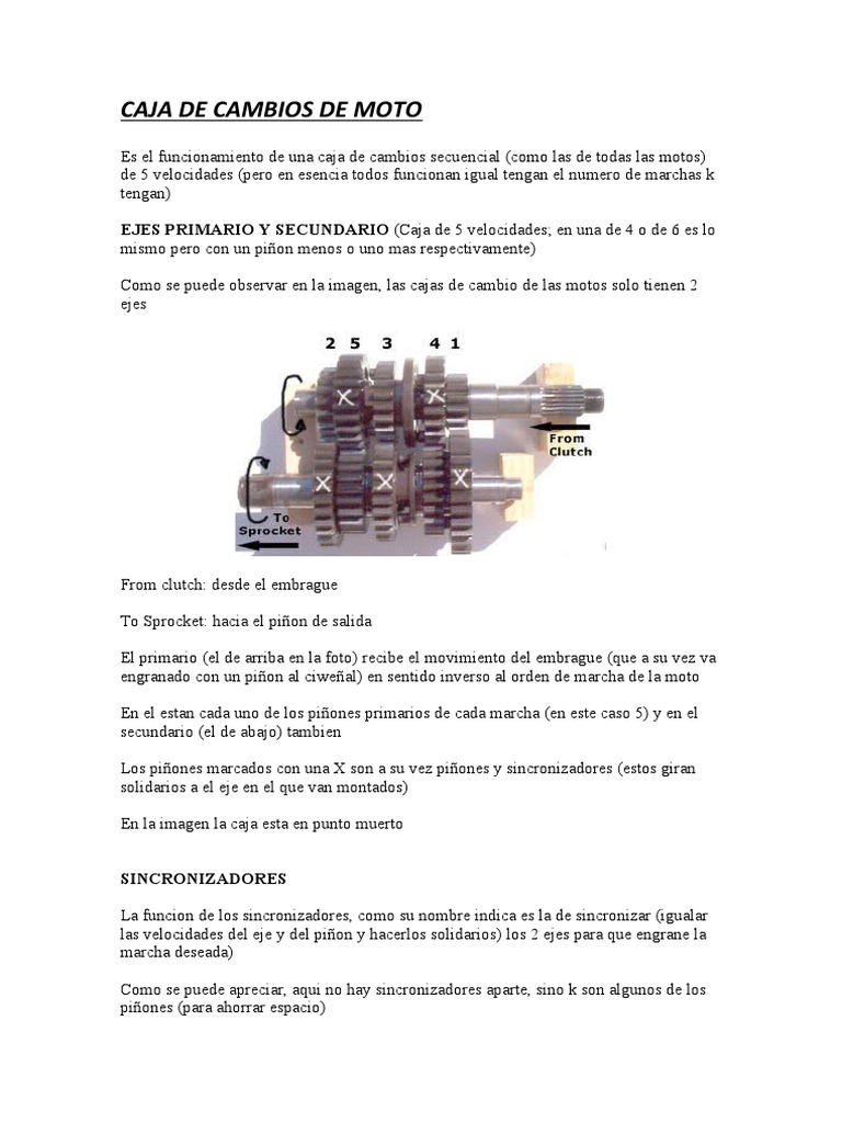 Caja de Cambios - Moto | PDF | Engranaje | Embrague