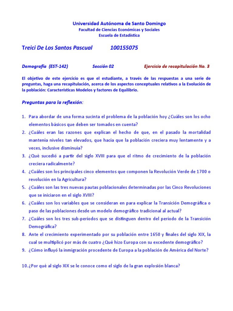 Ejercicio de Recapitulación No. 3 | PDF