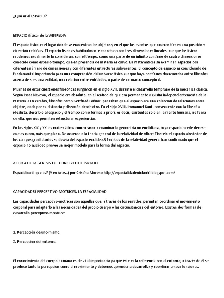 Qué Es El ESPACIO | PDF | Espacio | Física
