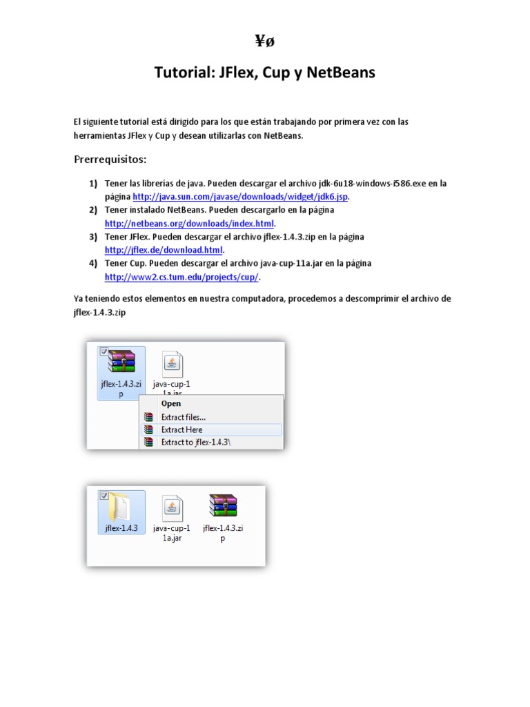 Tutorial JFlex Cup Y NetBeans | PDF | Frijoles Netos | Aplicaciones y software