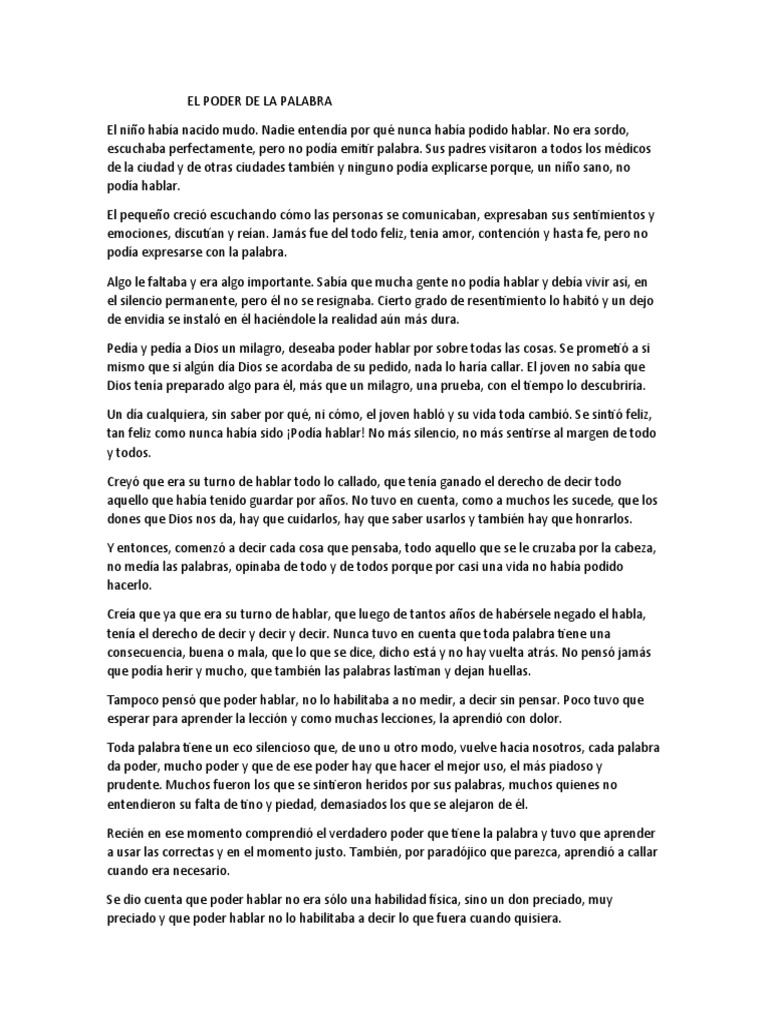 El Poder de La Palabra | PDF