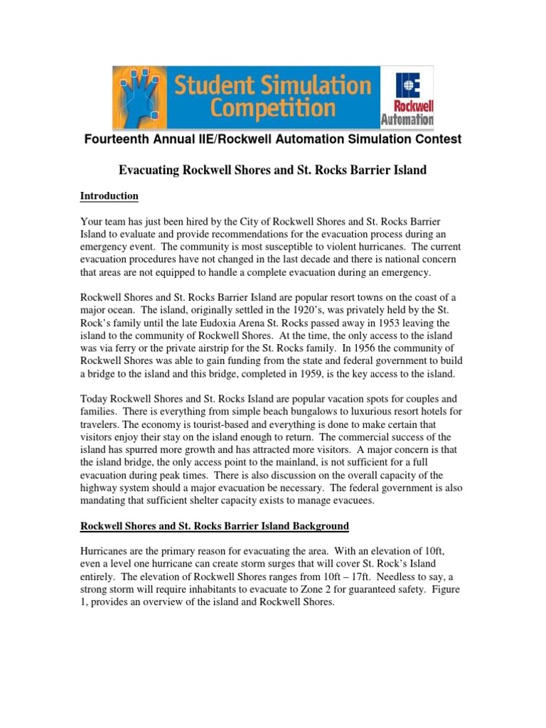 Fourteenth Annual IIE/Rockwell Automation Simulation Contest Evacuating ...