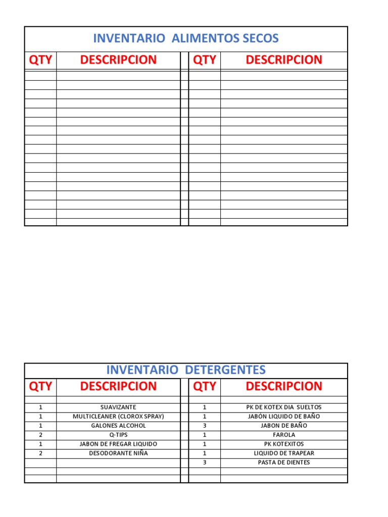 Plantilla para Inventario | PDF