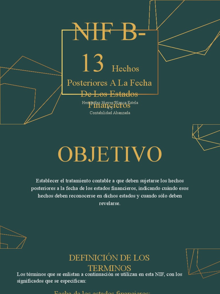 Nif B-13 | Descargar gratis PDF | Contabilidad | Estado financiero