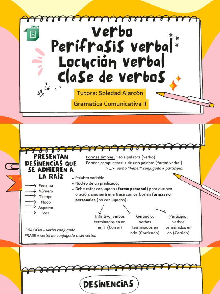 Verbo, Perífrasis Verbal, Locución Verbal, Clase de Verbos | PDF