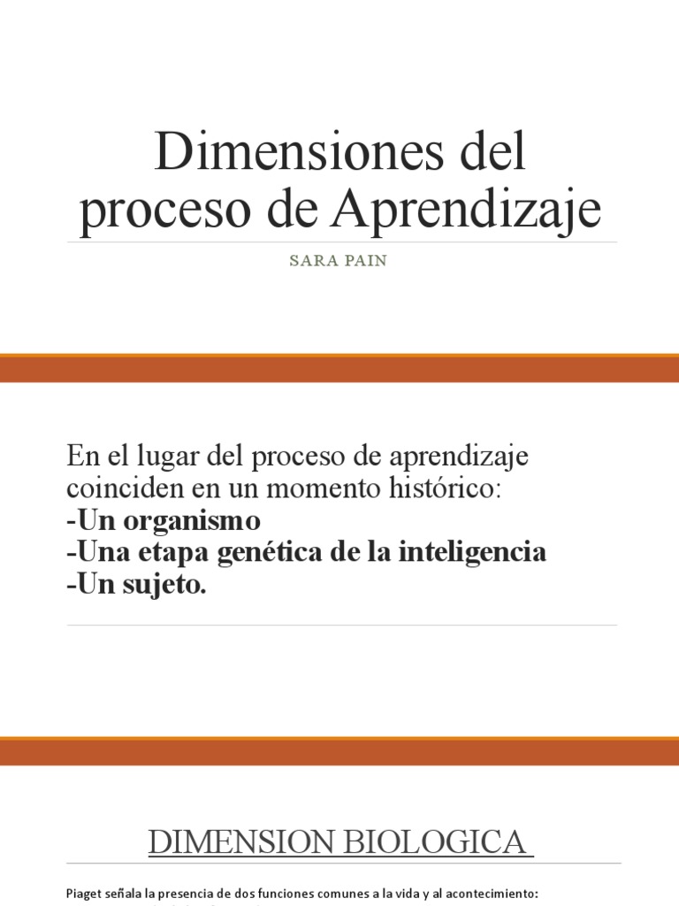 Dimensiones Del Proceso de Aprendizaje | PDF