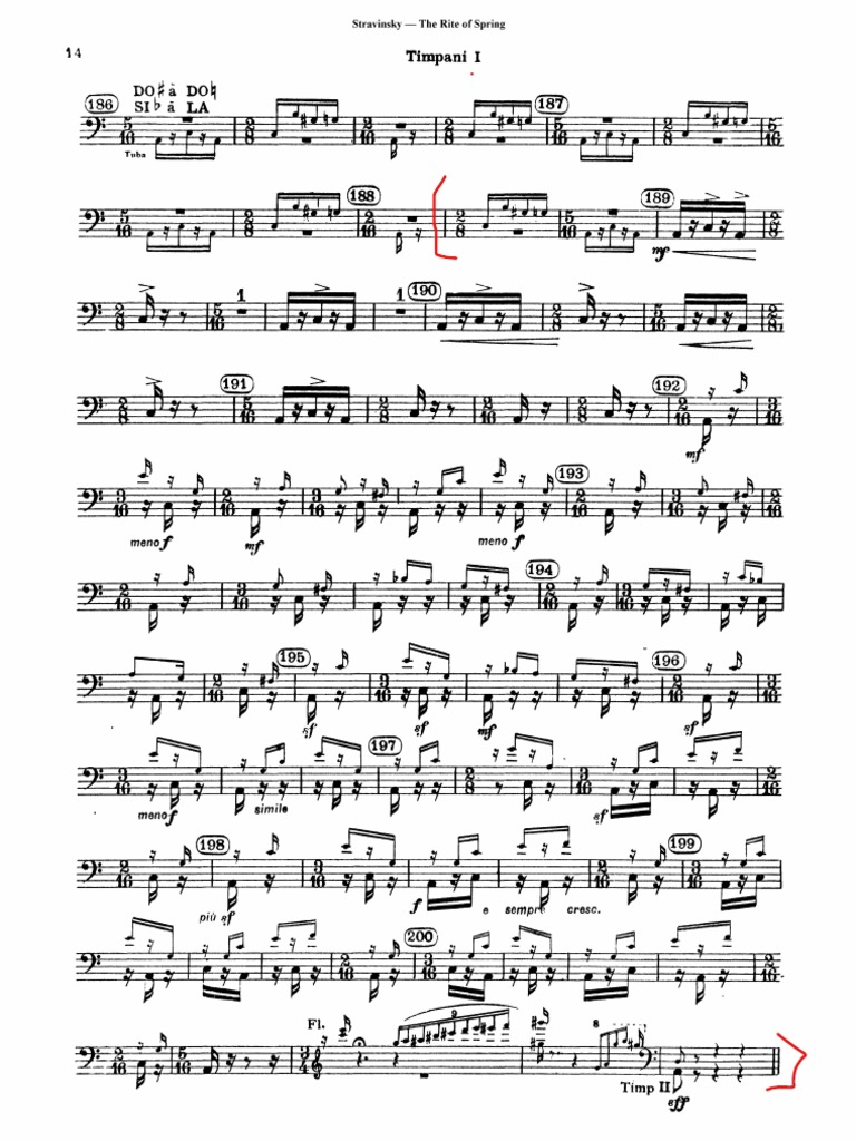 Stravinsky - Consagración de La Primavera Timpani I | PDF