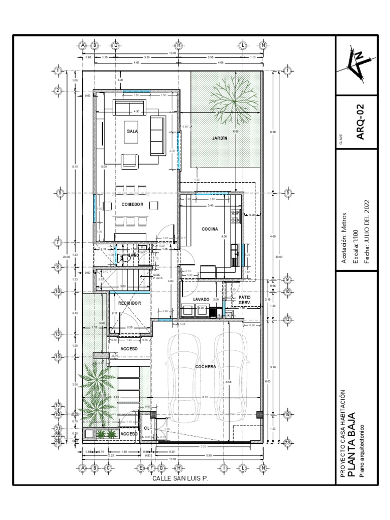 Arq-02 Planta Baja Arquitectonica | PDF
