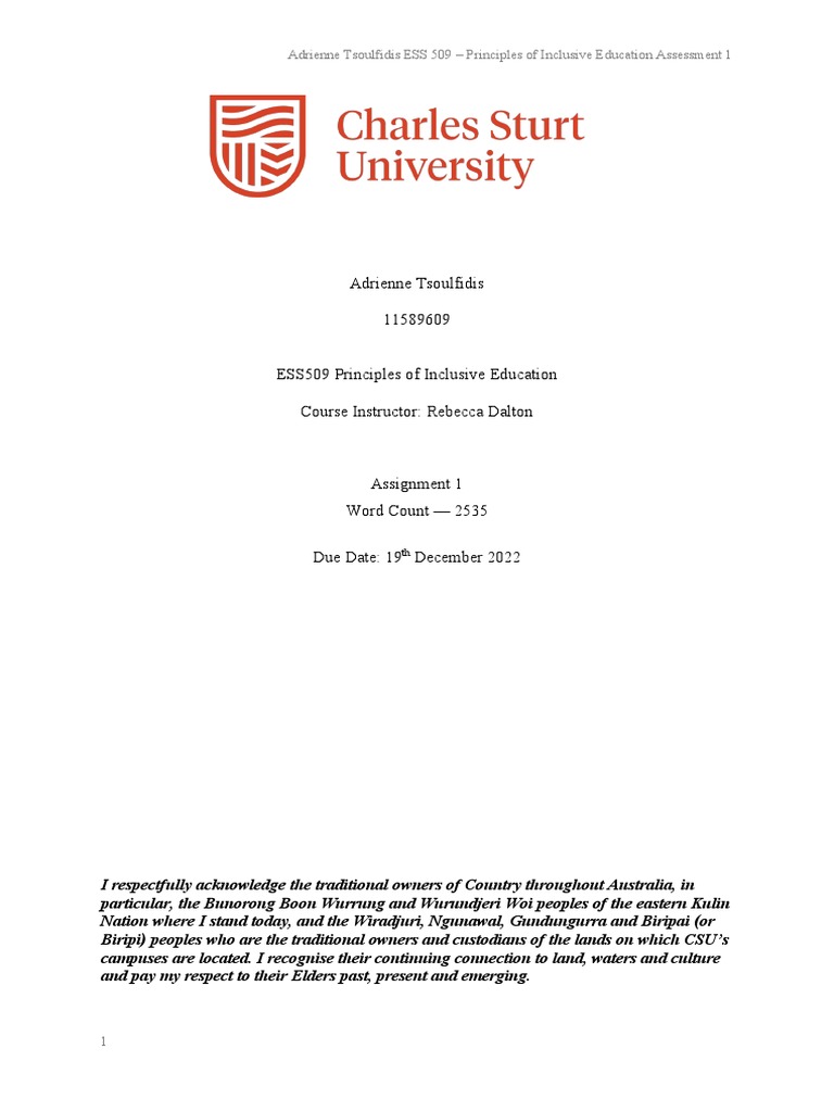 Assessment 1 | PDF | Individualized Education Program | Inclusion ...