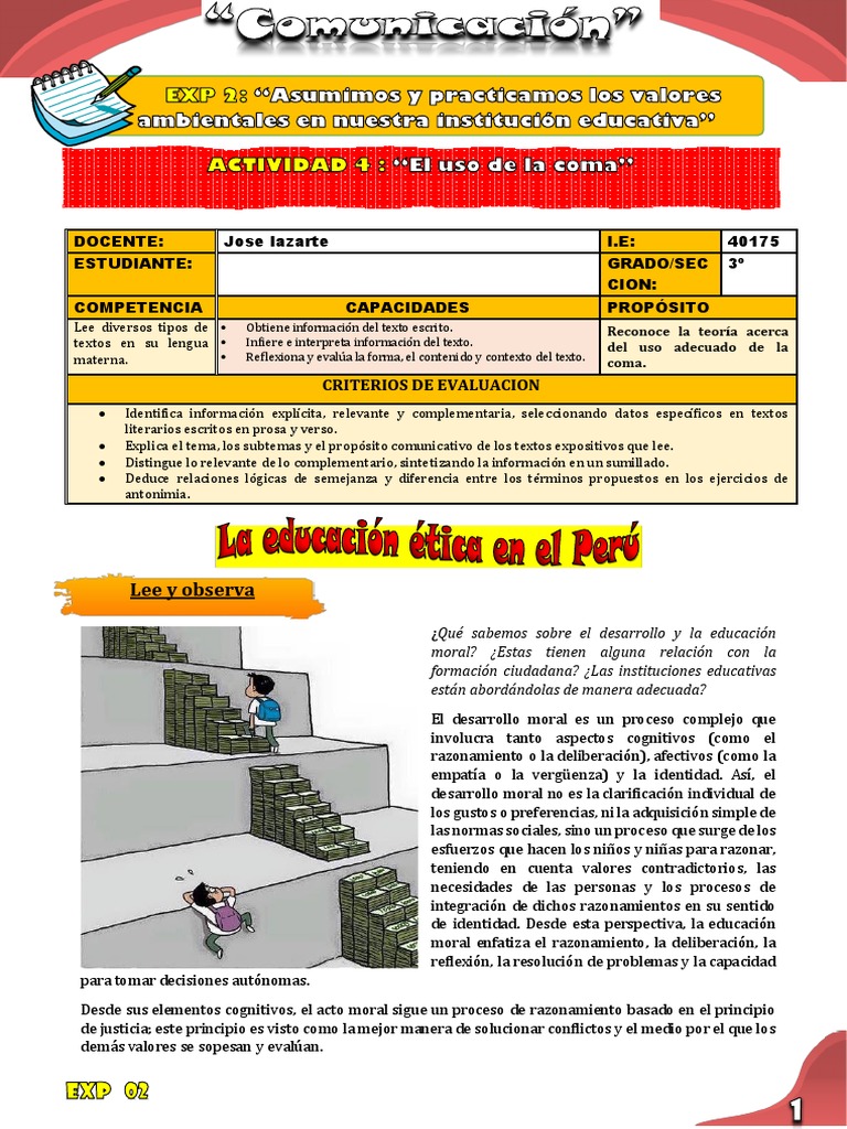 3°act 7 Com U2 Sem 04 - 2023 - Coma PDF | PDF | Moralidad | Justicia