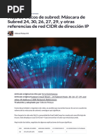 Hoja de trucos de máscaras de subred | PDF | Dirección IP | Informática