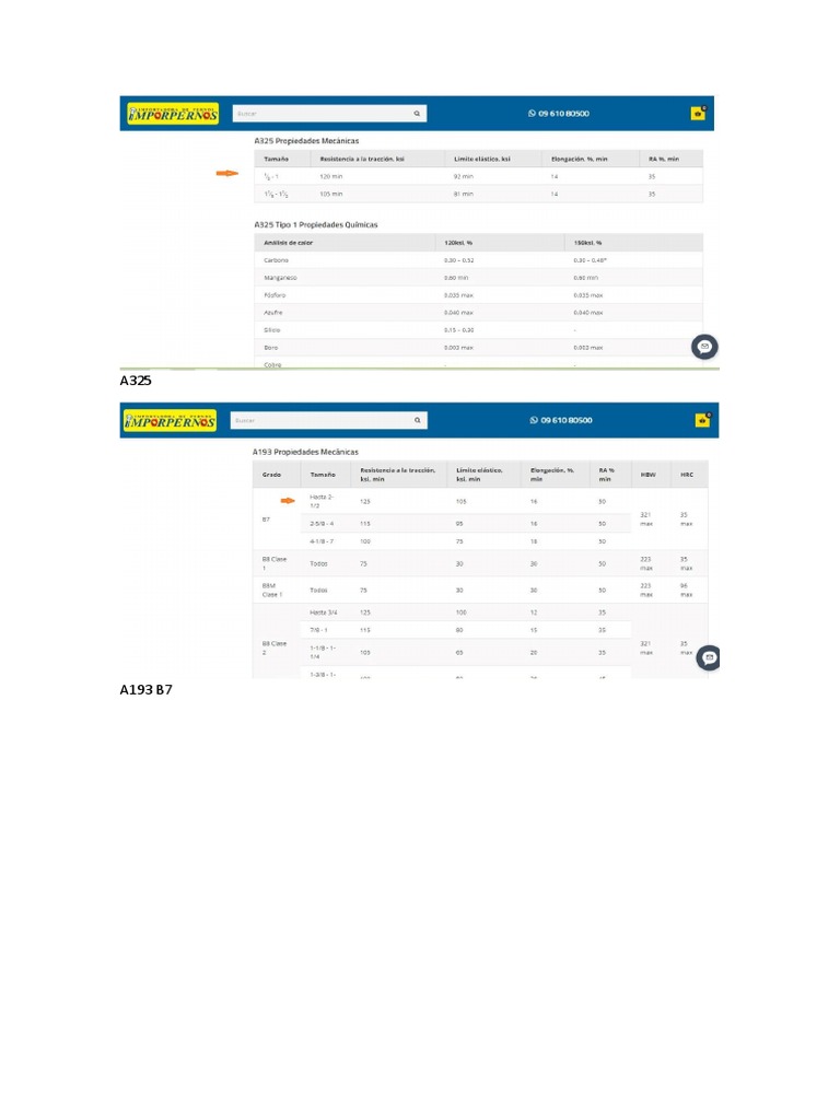 Documento Técnico A325 A193 B7 | PDF