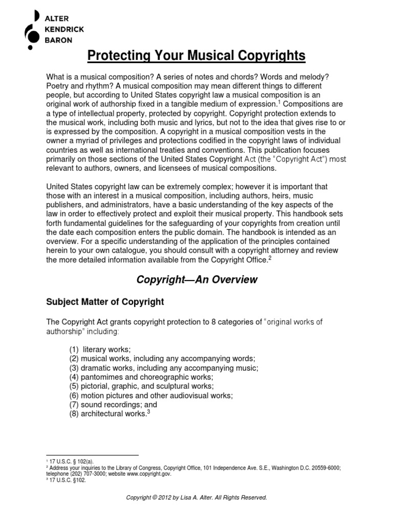 Protecting Your Musical Copyrights | PDF | Copyright | Royalty Payment