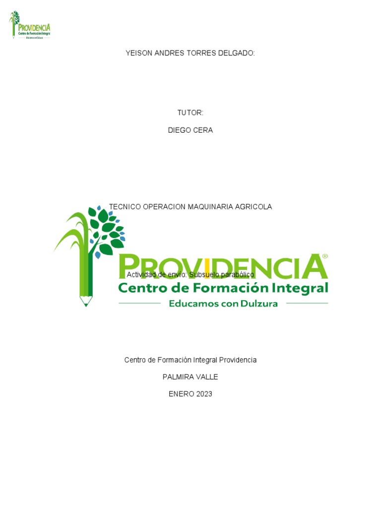 Taller Subsuelo Parabolico | PDF | Arado | Agricultura
