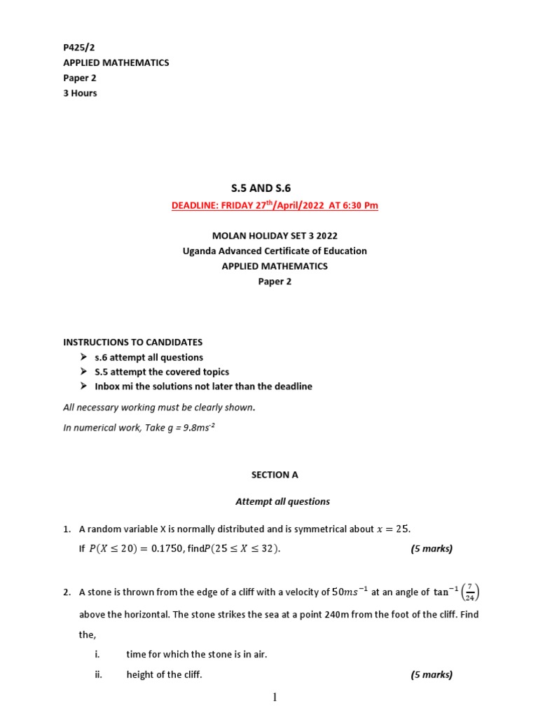 Molan Set 3 Maths | PDF | Probability Density Function