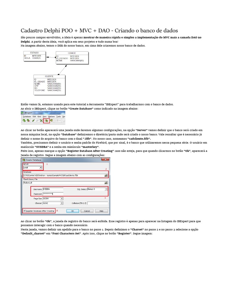 Delphi POO MVC DAO 01 BD | PDF | SQL | Tabela (banco de dados)