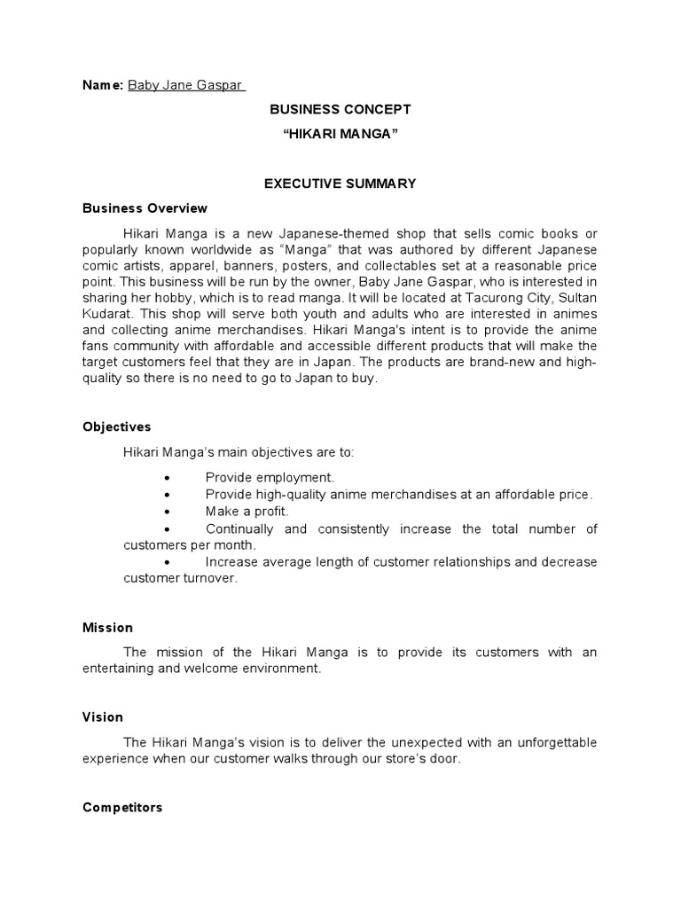 Business Concept | PDF | Manga | Anime