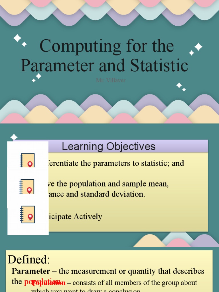 Lesson 11. Computing The Parameter and Statistic | PDF | Standard ...