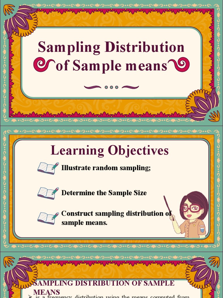 Lesson 12 Sampling Distribution Of Sample Means Pdf Sampling Statistics Mean