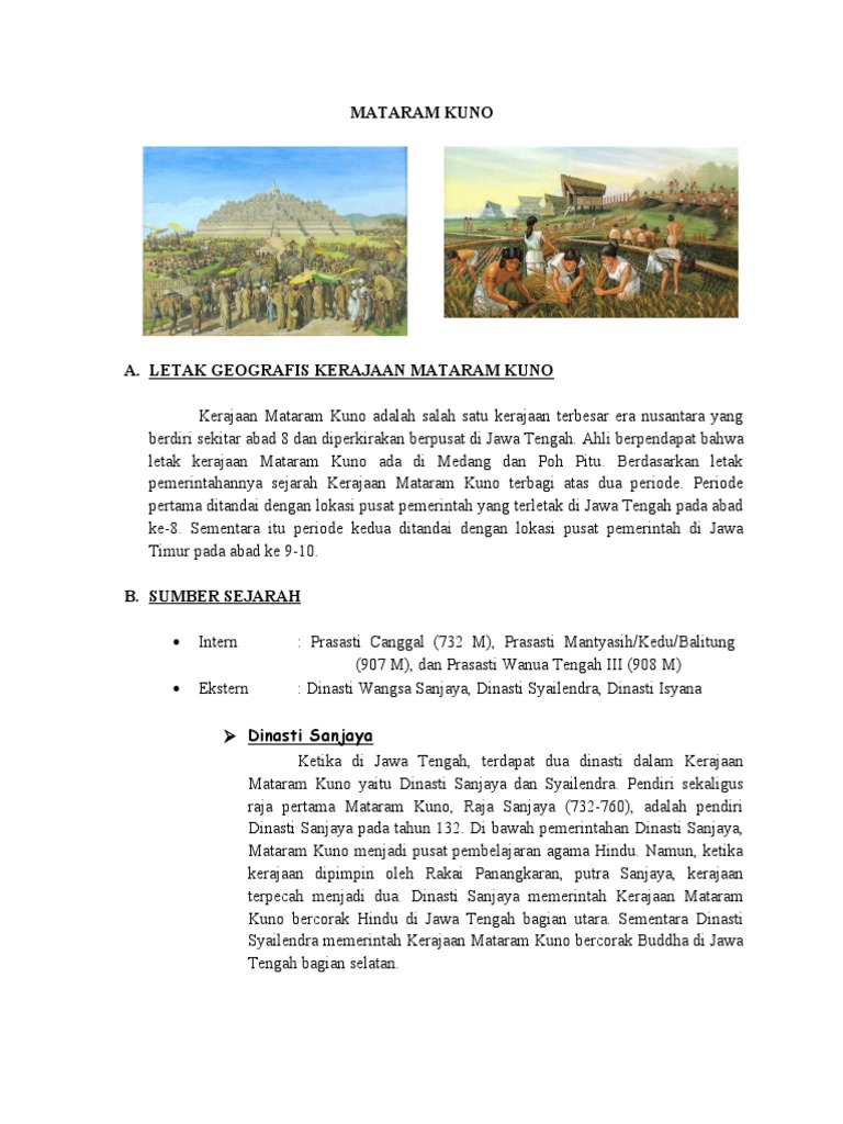 Kerajaan Mataram Kuno | PDF | Ilmu Sosial | Sejarah