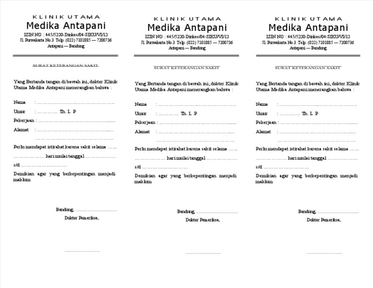 PDF Surat Sakit | PDF | Pengembangan Diri | Kesehatan Holistik