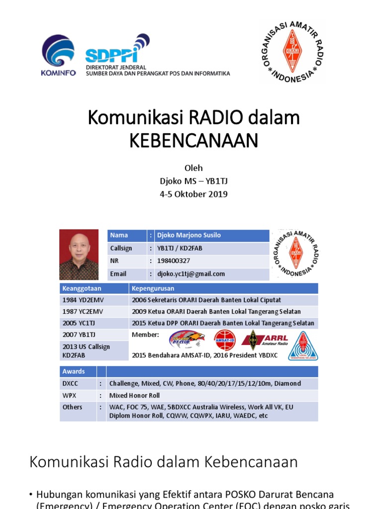 Komunikasi Radio Dalam Kebencanaan | PDF