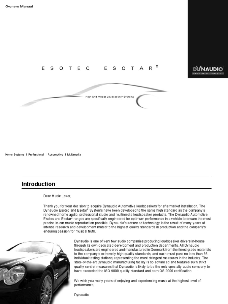 Esotec Esotar Manual | PDF | Sound | Sound Production