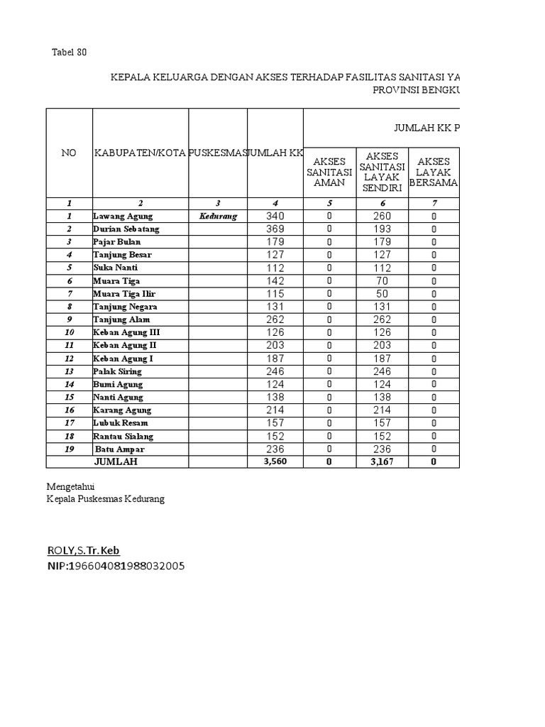 Data 5 Pilar STBM PKM Kedurang | PDF