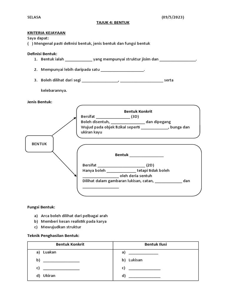 Tajuk 4 - Bentuk | PDF