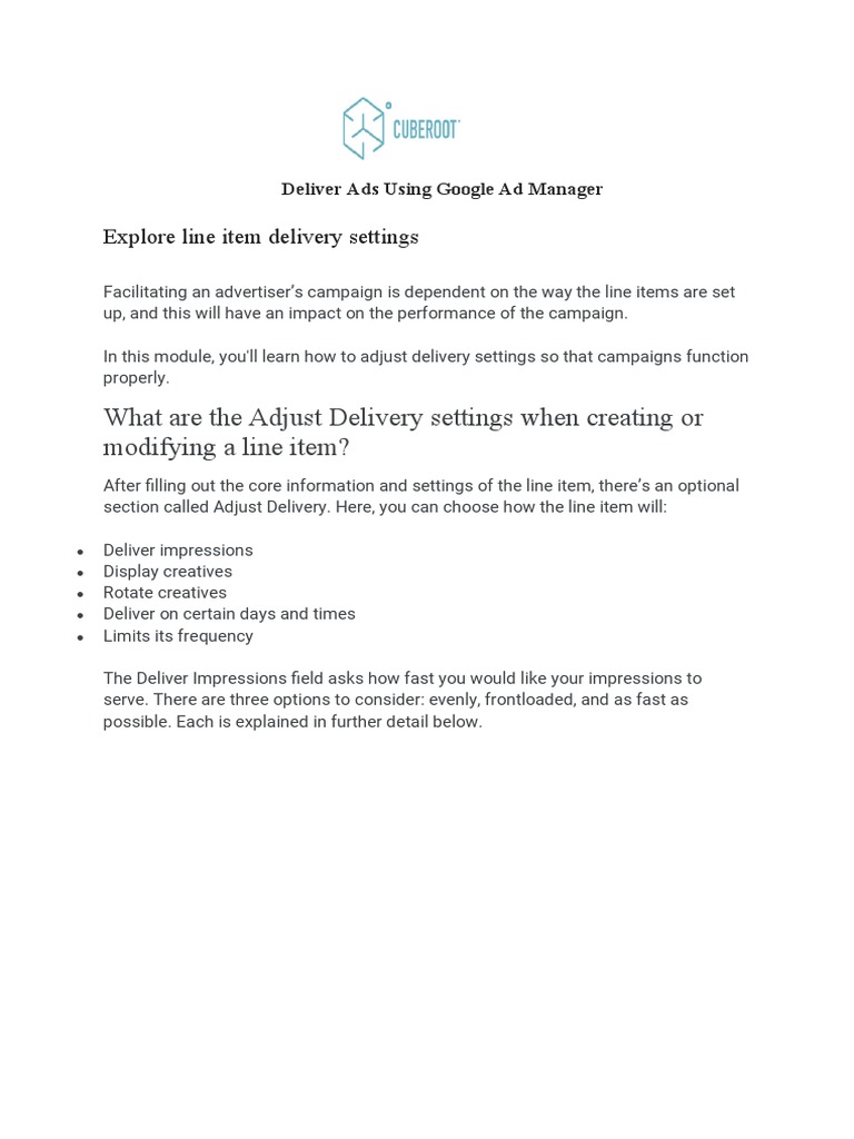 Deliver Ads Using Google Ad Manager | Download Free PDF | Cyberspace ...