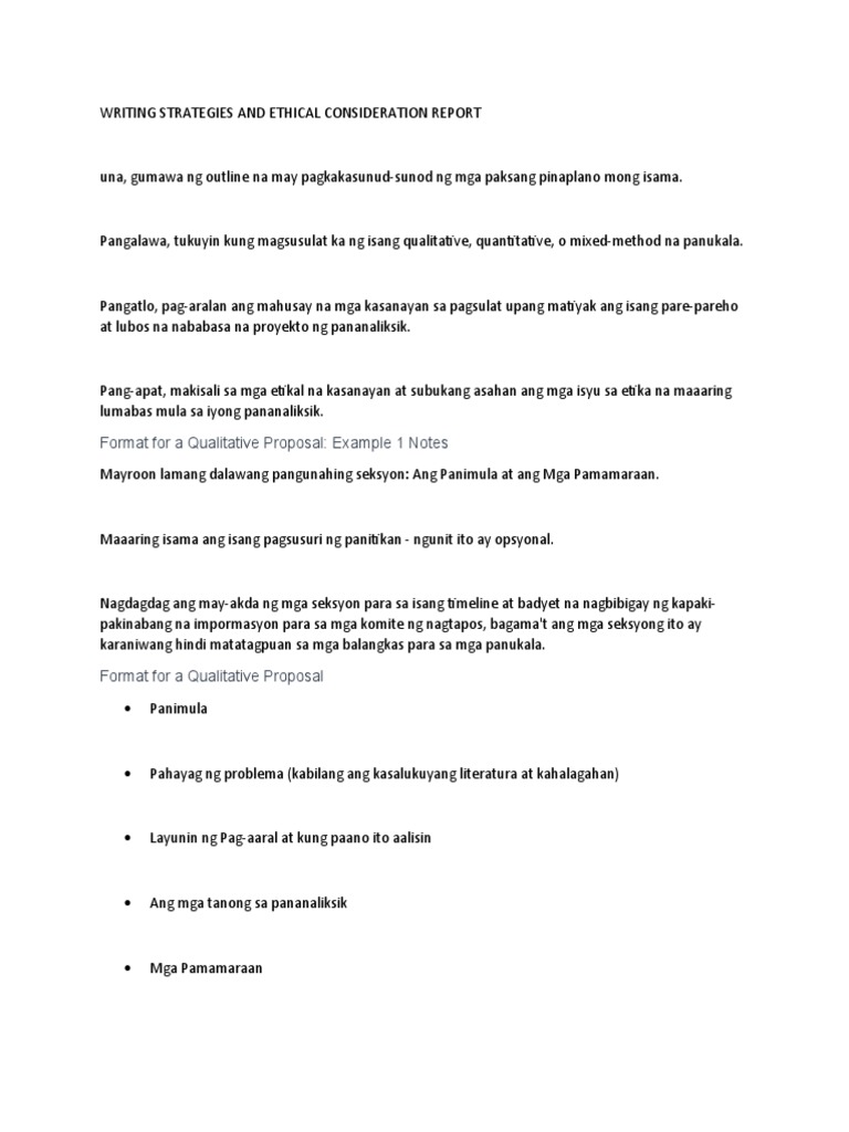 Writing Strategies and Ethical Consideration Report | PDF