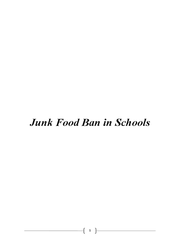 Junk Food Ban in Schools.docx | PDF | Obesity | Junk Food