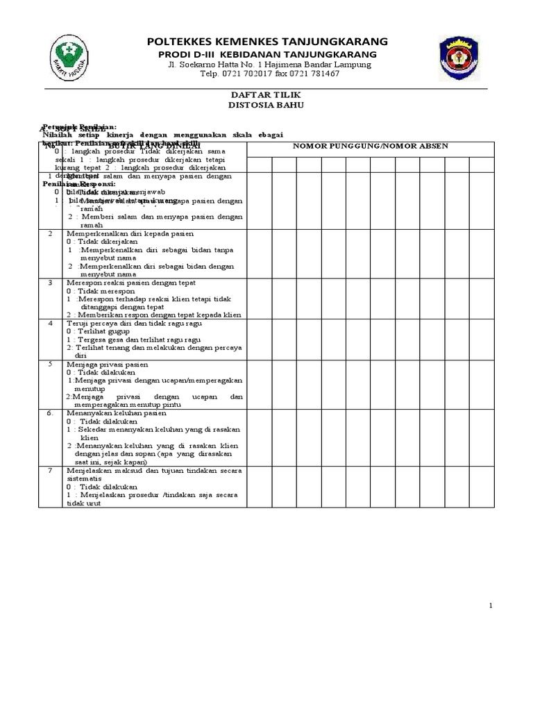 Kumpulan Daftar Tilik Gadar | PDF