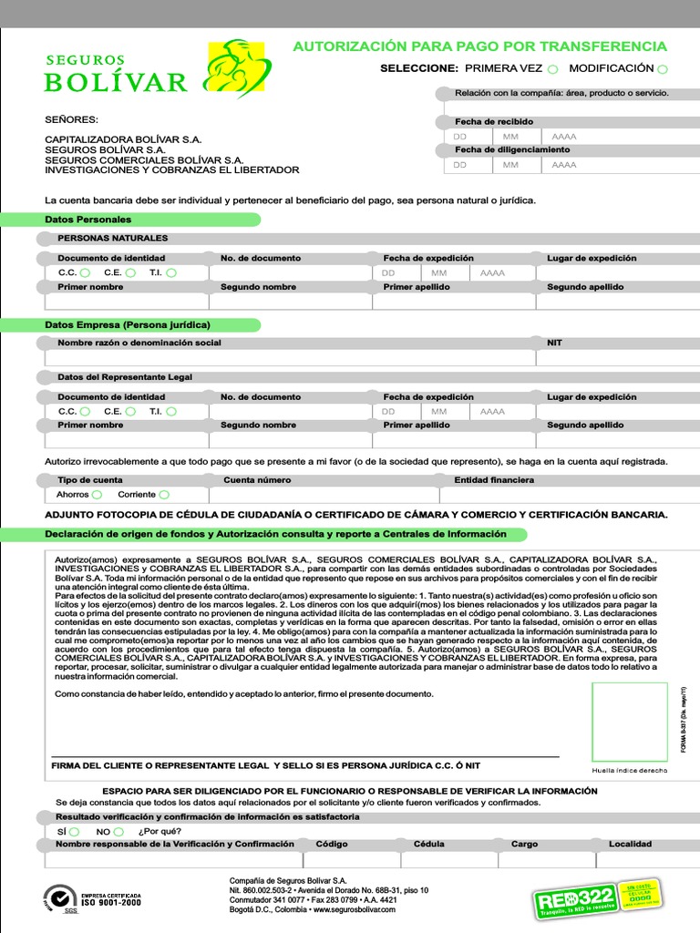 Forma Pago Transferencia B-337 | PDF