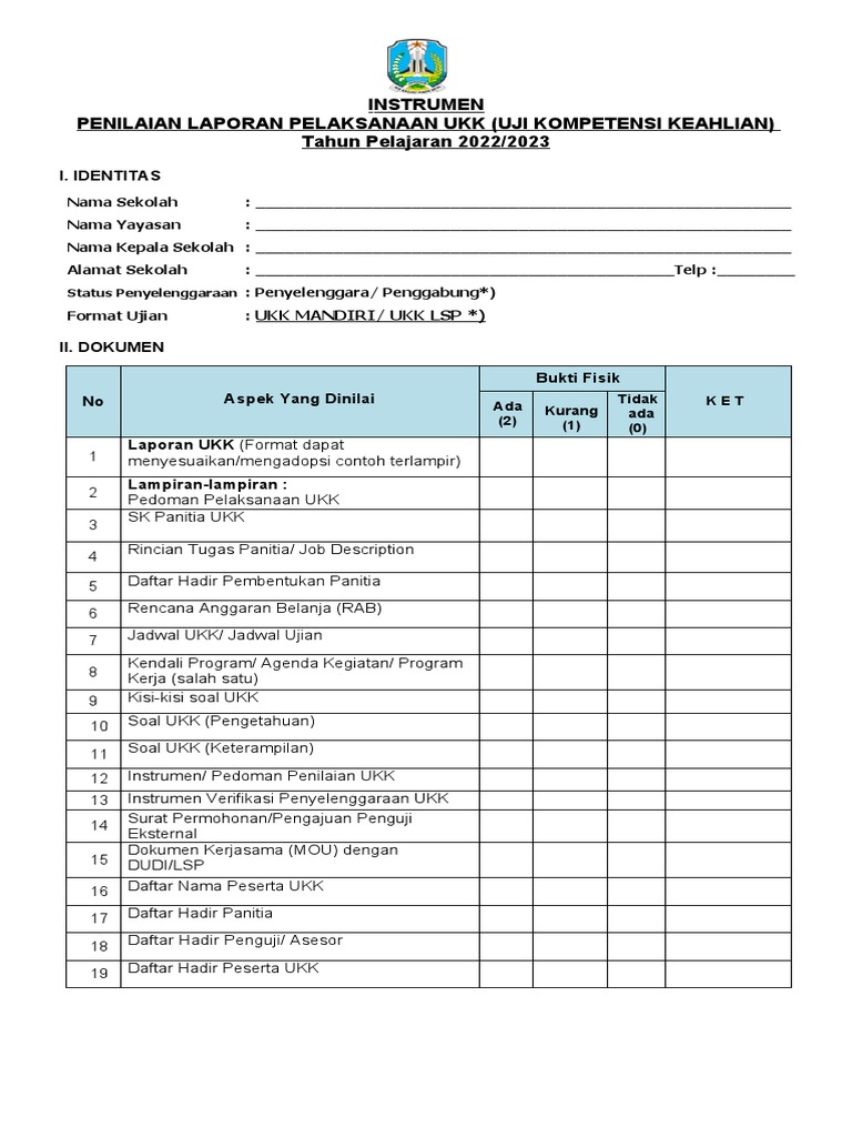Penilaian UKK 2022/2023 Sekolah | PDF