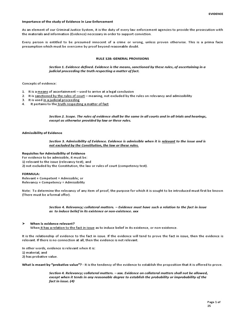 2023 EVIDENCE UPDATED HANDOUTS Super Final | PDF | Evidence (Law ...