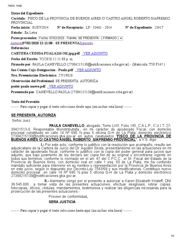Peticiona Ser Nuevo Apoderado Fiscal | PDF | Justicia | Crimen y violencia