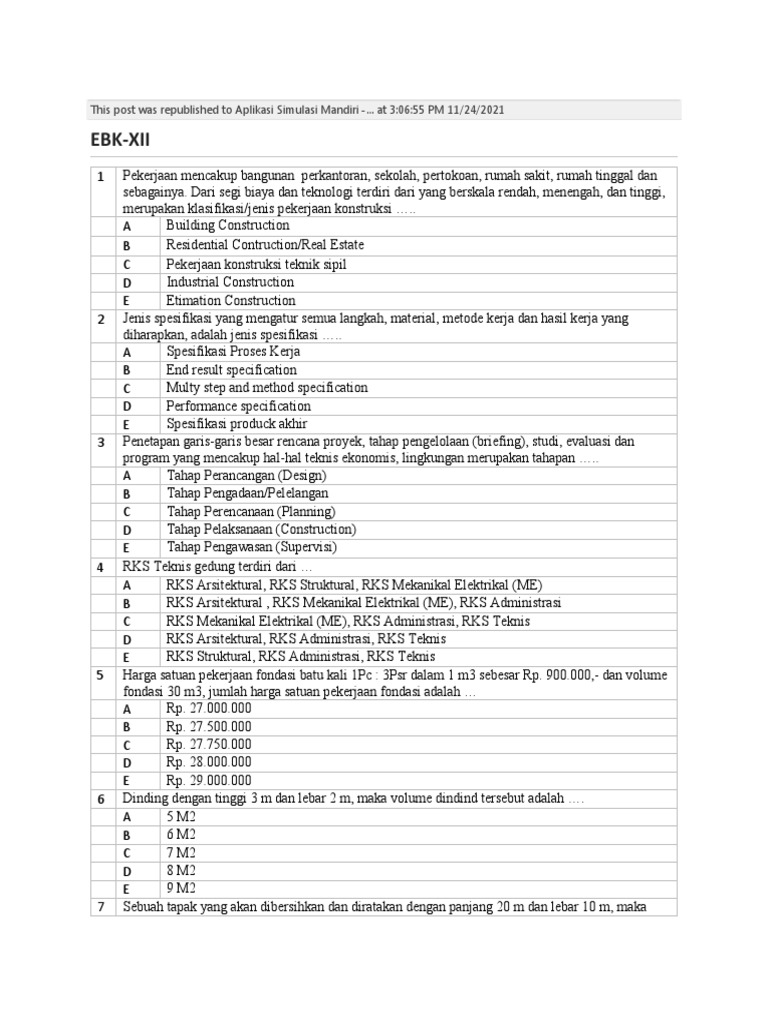 Format Soal Ebk Dpib Siap | PDF