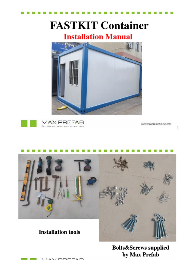 MAX PREFAB FASTKIT Container Installation Manual With Roof Frame PDF ...