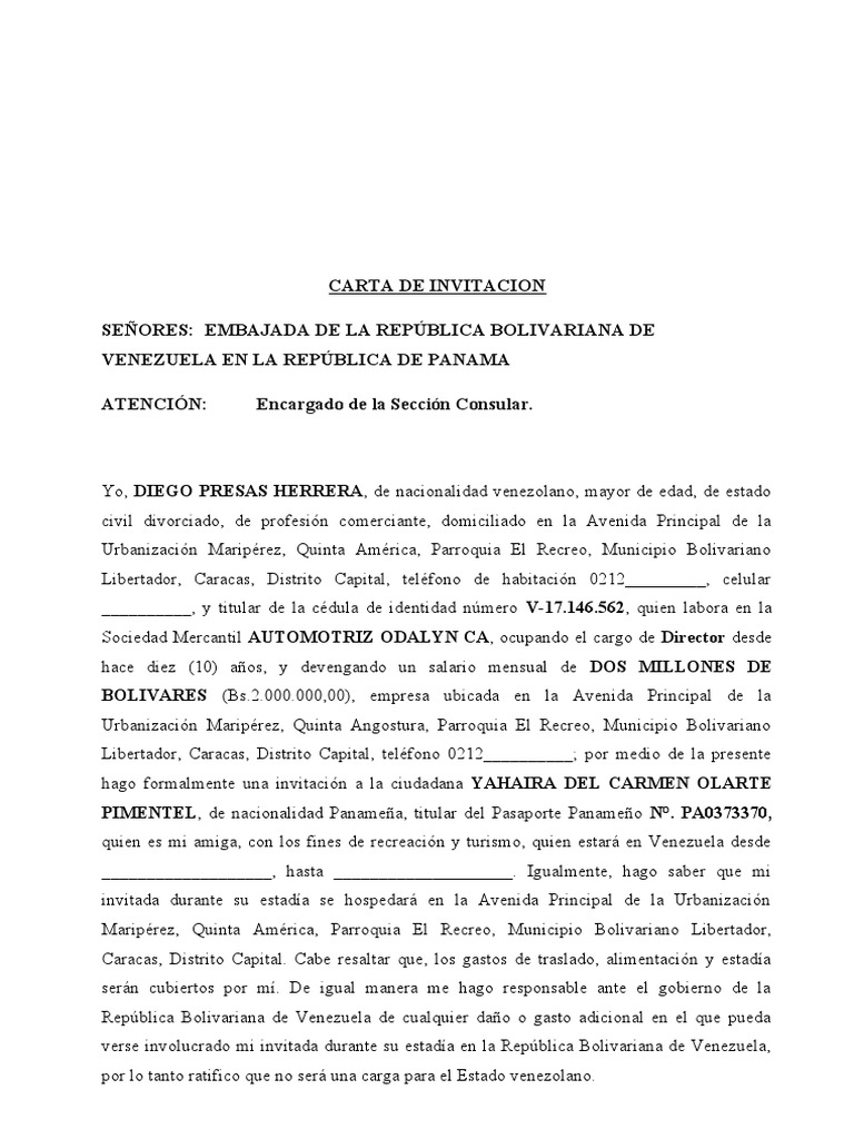 Carta de Invitacion | PDF