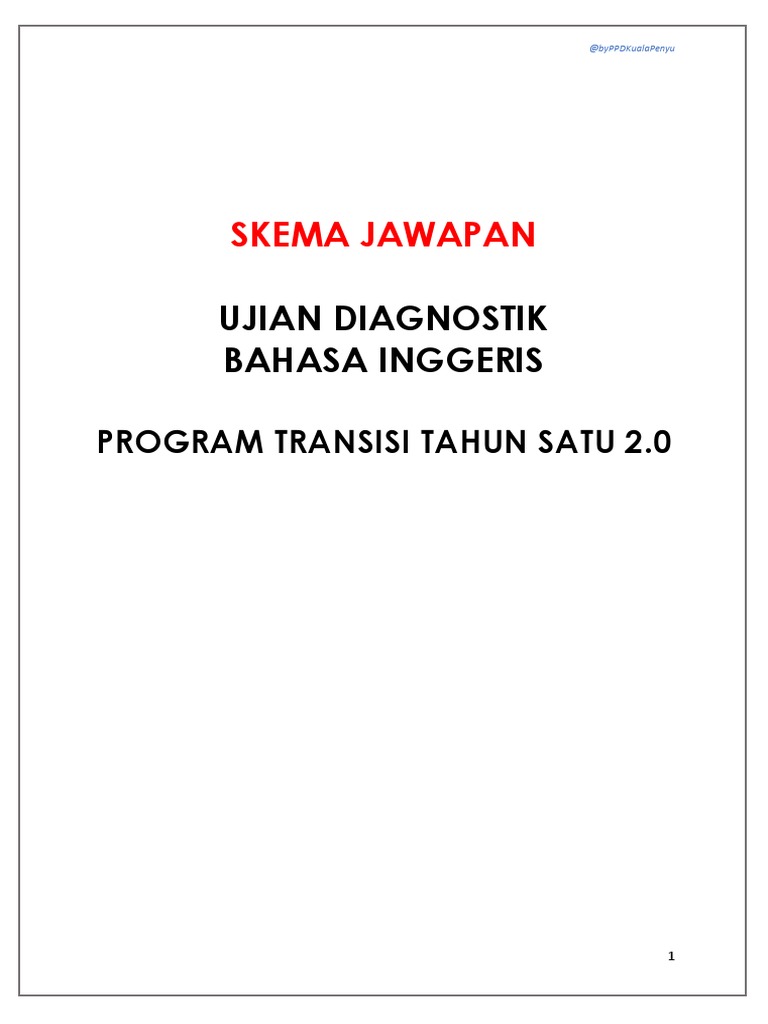 Skema Jawapan Instrumen Bi PTTS 2023 | PDF