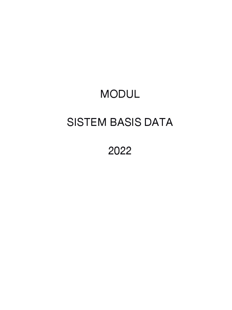 Modul Sistem Basis Data 2022 | PDF