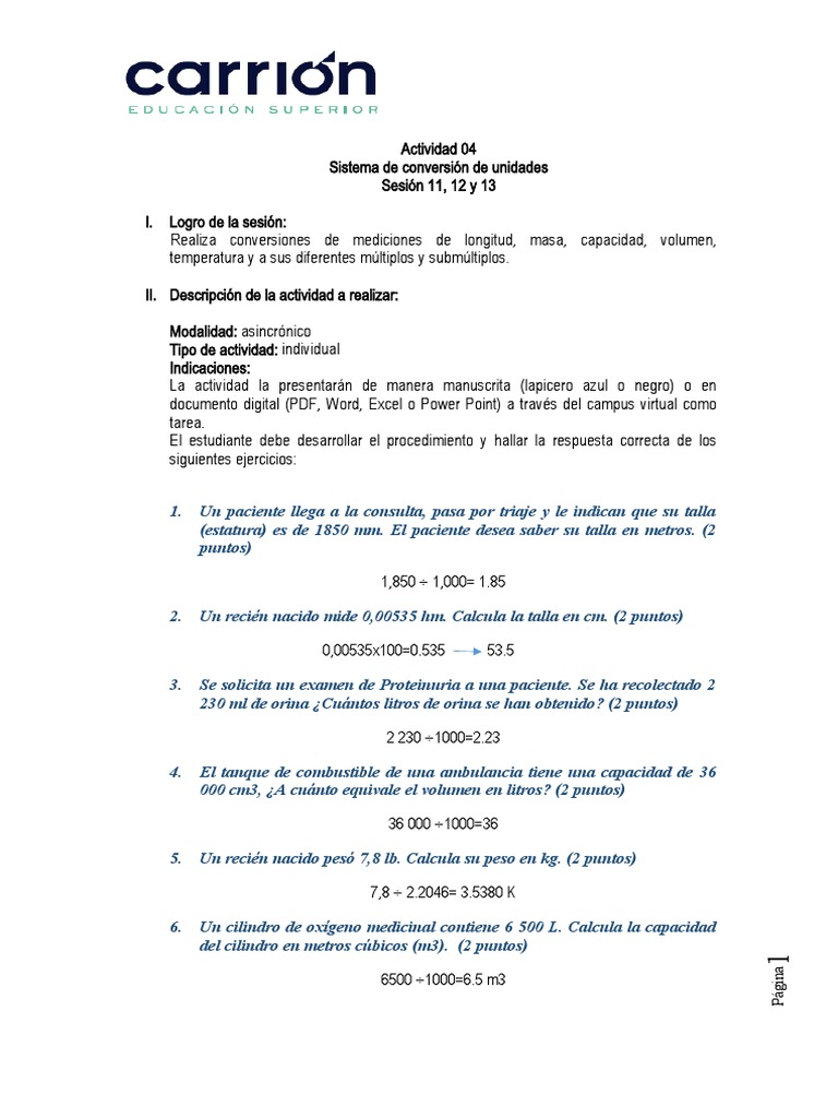 Actividad 4 Mate | PDF | Metrología | Cantidad