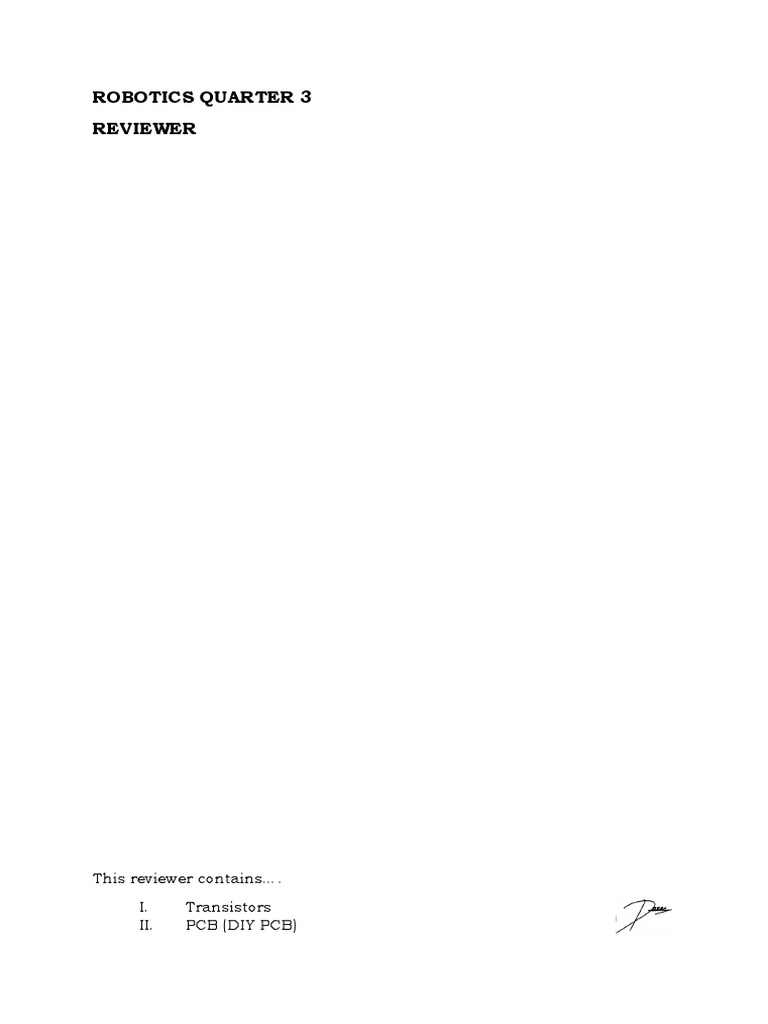 Robotics Quarter 3 Reviewer PDF | PDF