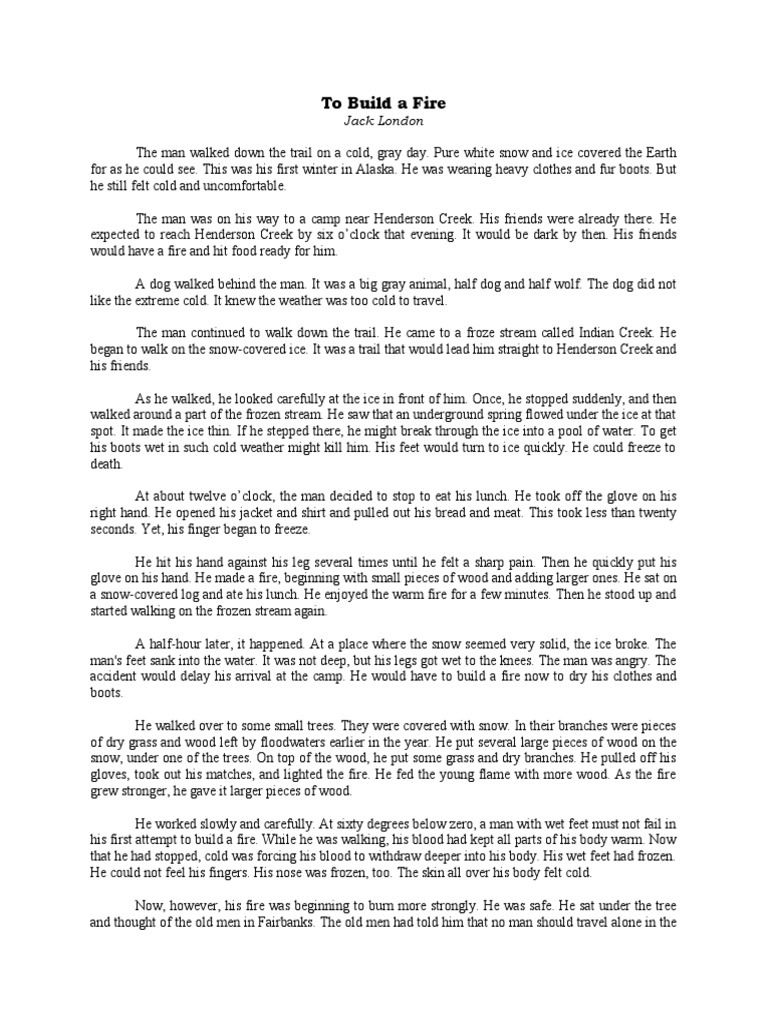 To Build A Fire | PDF | Ice