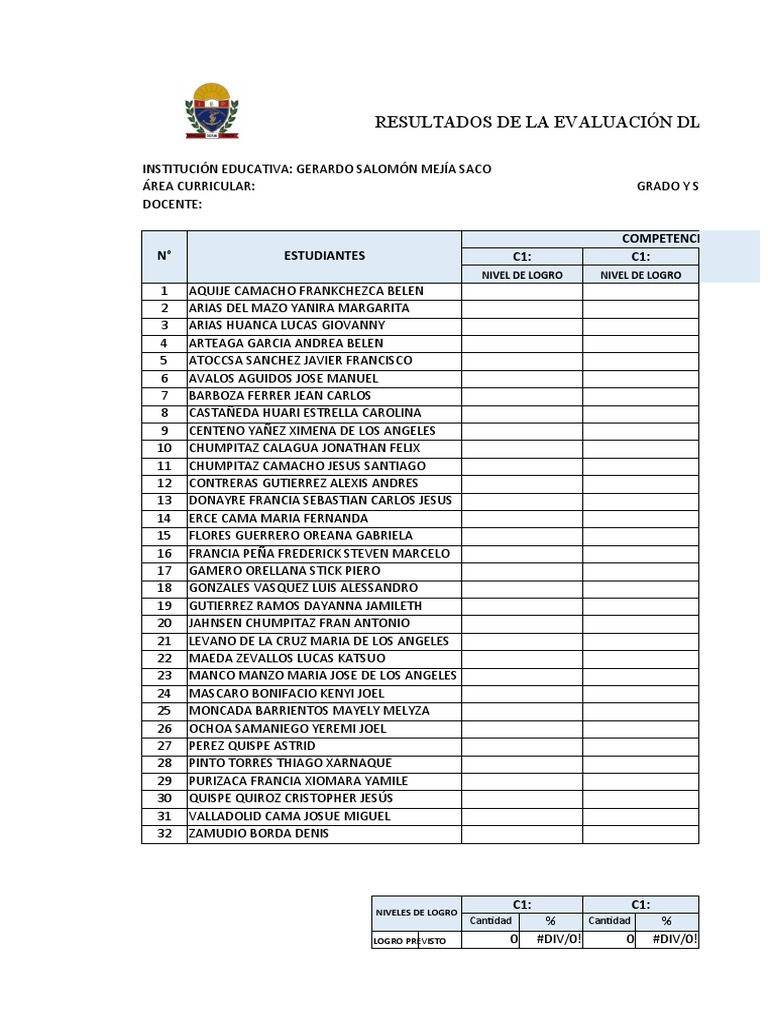 Resultados De Evaluación Diagnóstica 2023 X Sección Actualizado Pdf 0457