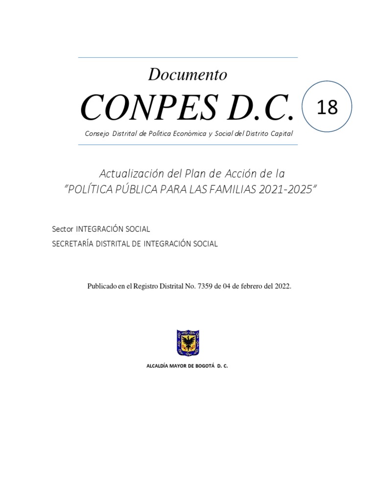 Política Pública Familia Conpes DC 18 Familias 0 | PDF | Violencia doméstica | Planificación