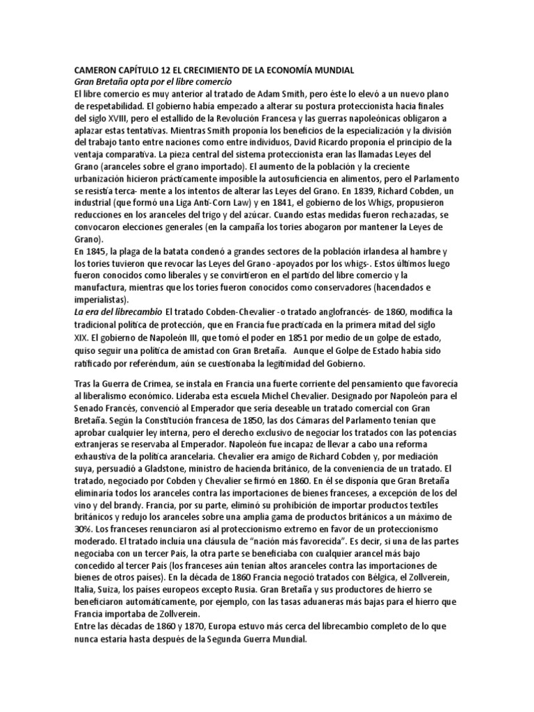 Cameron Capítulo 12 | PDF | Estándar dorado | Proteccionismo